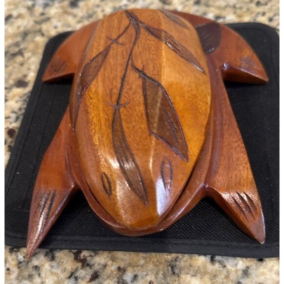 Handmade | Accents | Island Hand Carved Wood Turtle Tortoise Lidded ...